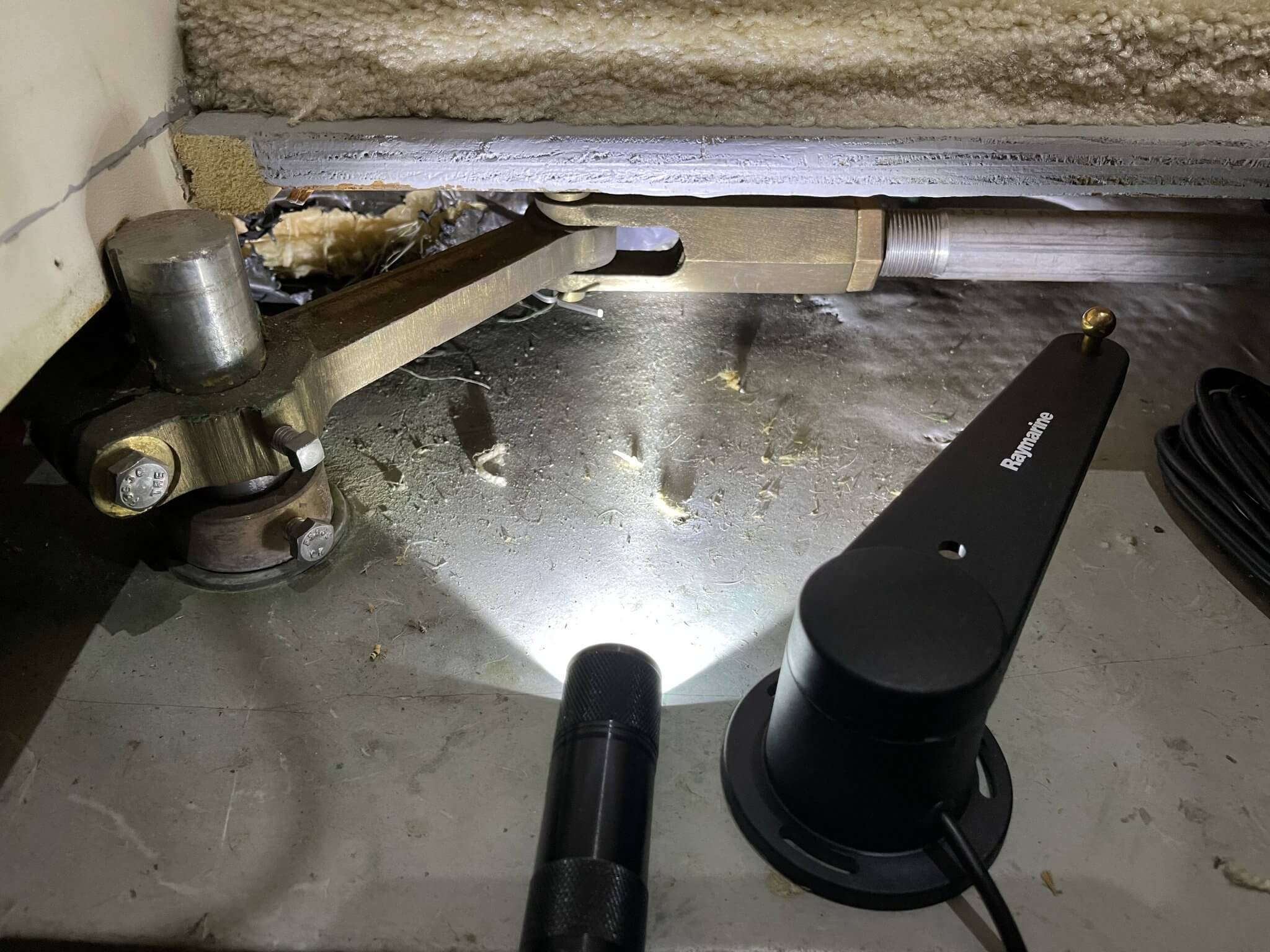 RayMarine Rotary Rudder Transducer on Nauti - The Project Boat